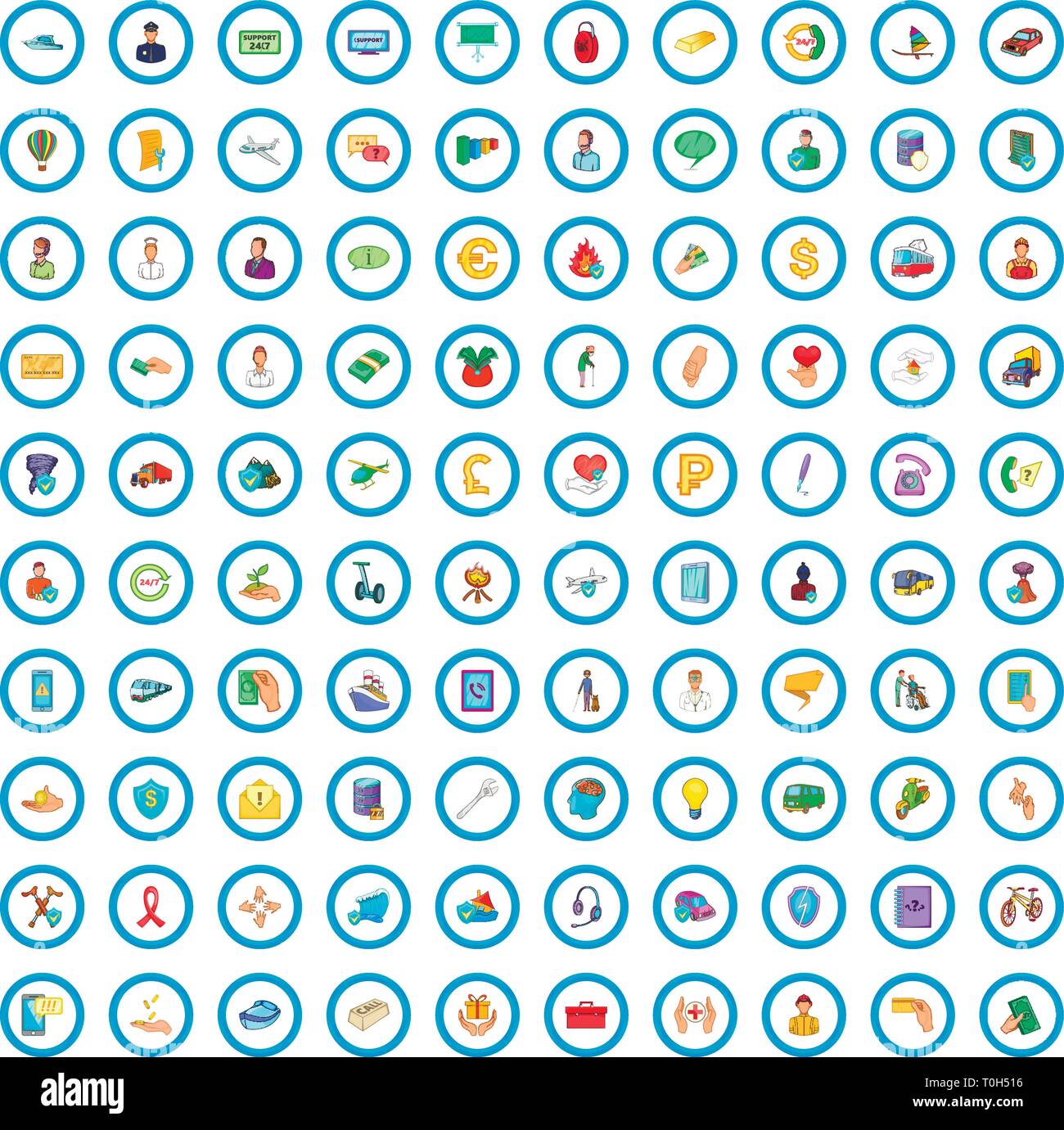 100 insurance icons set, cartoon style Stock Vector Image & Art - Alamy