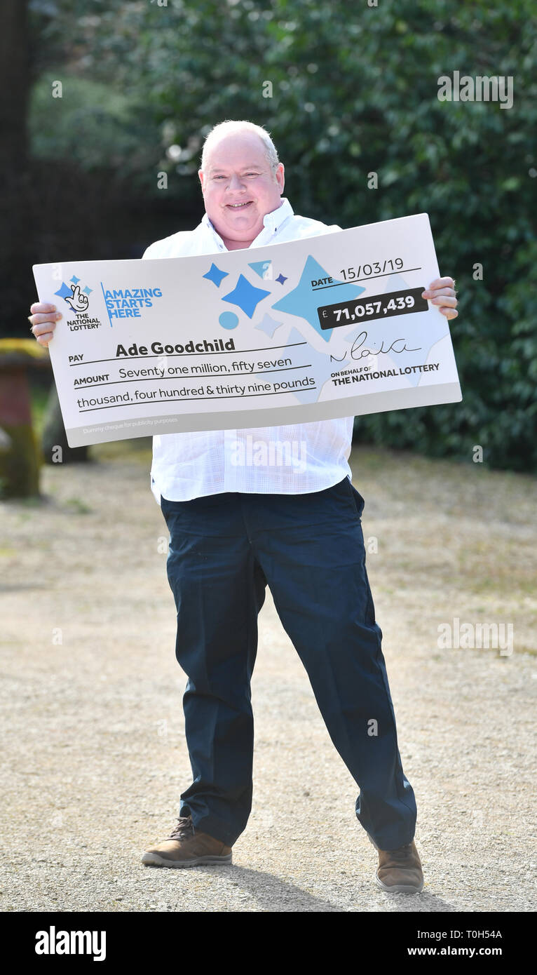 Ade Goodchild, 58, a factory worker from Hereford celebrates after ...