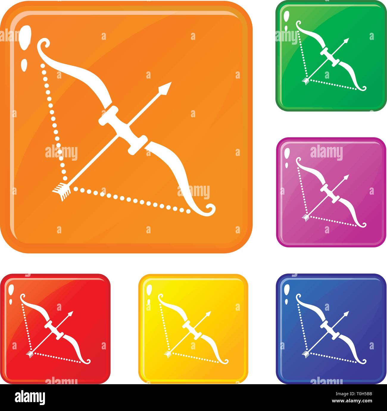 Hard bow icons set vector color Stock Vector Image & Art - Alamy