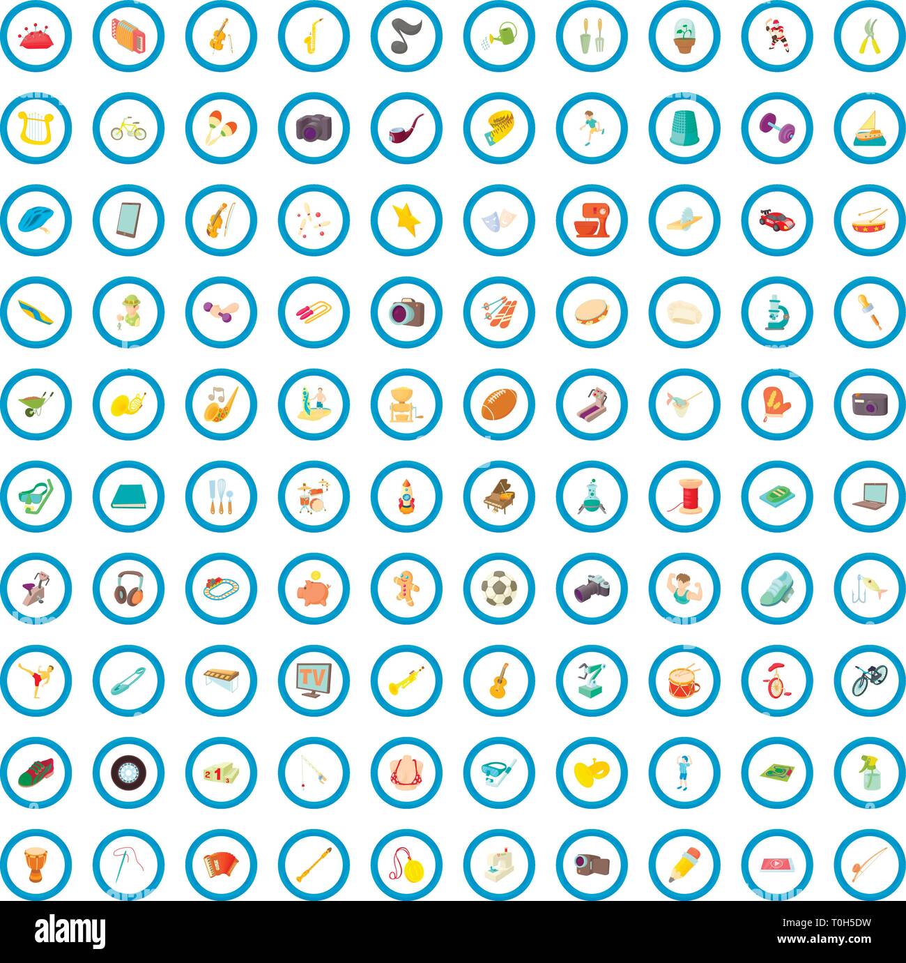 100 interests icons set, cartoon style Stock Vector Image & Art - Alamy