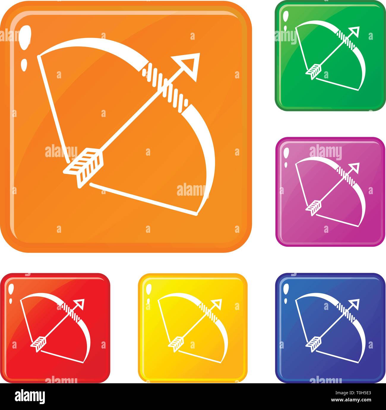 Elven bow icons set vector color Stock Vector Image & Art - Alamy