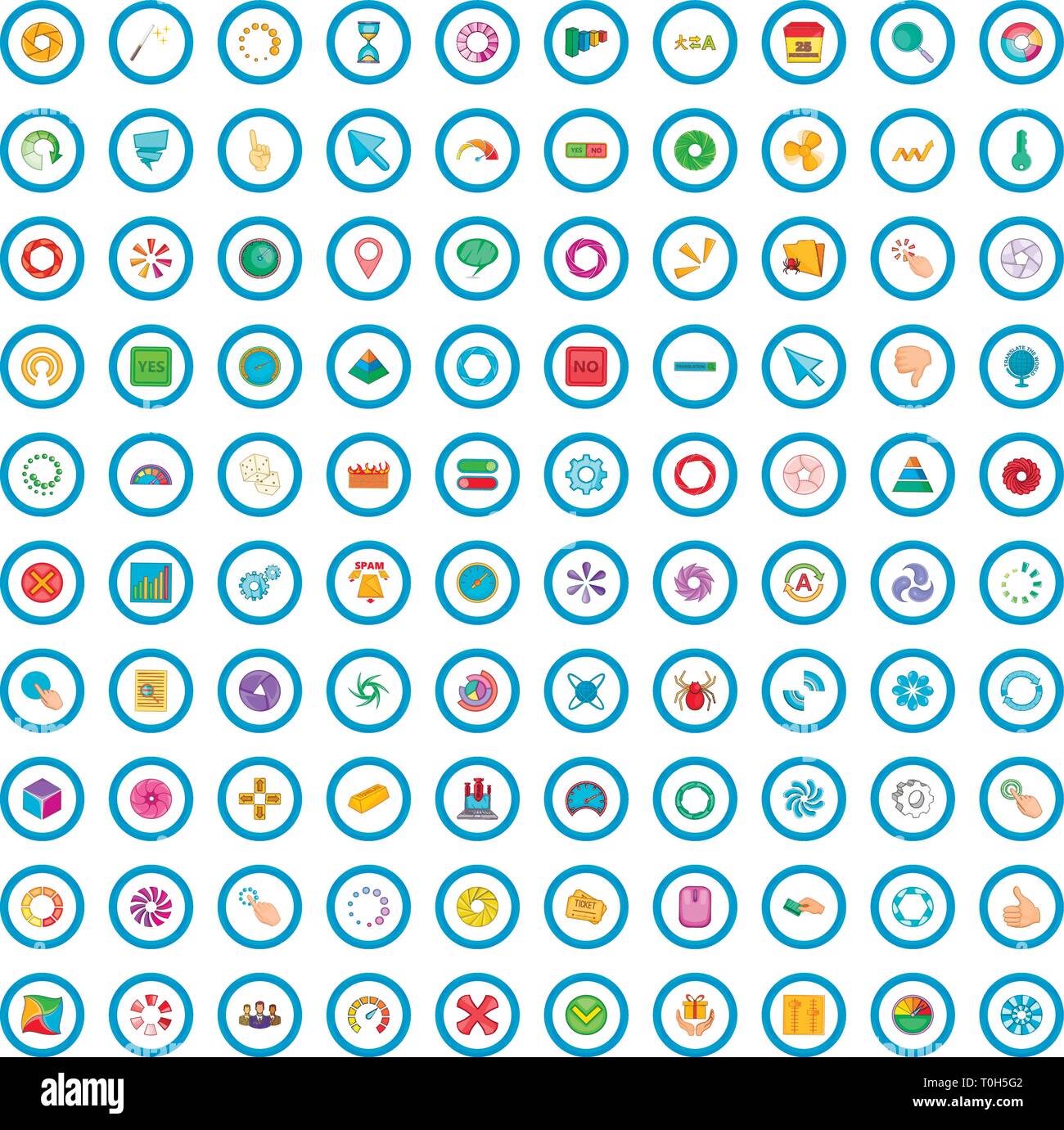 100 interface icons set, cartoon style Stock Vector Image & Art - Alamy