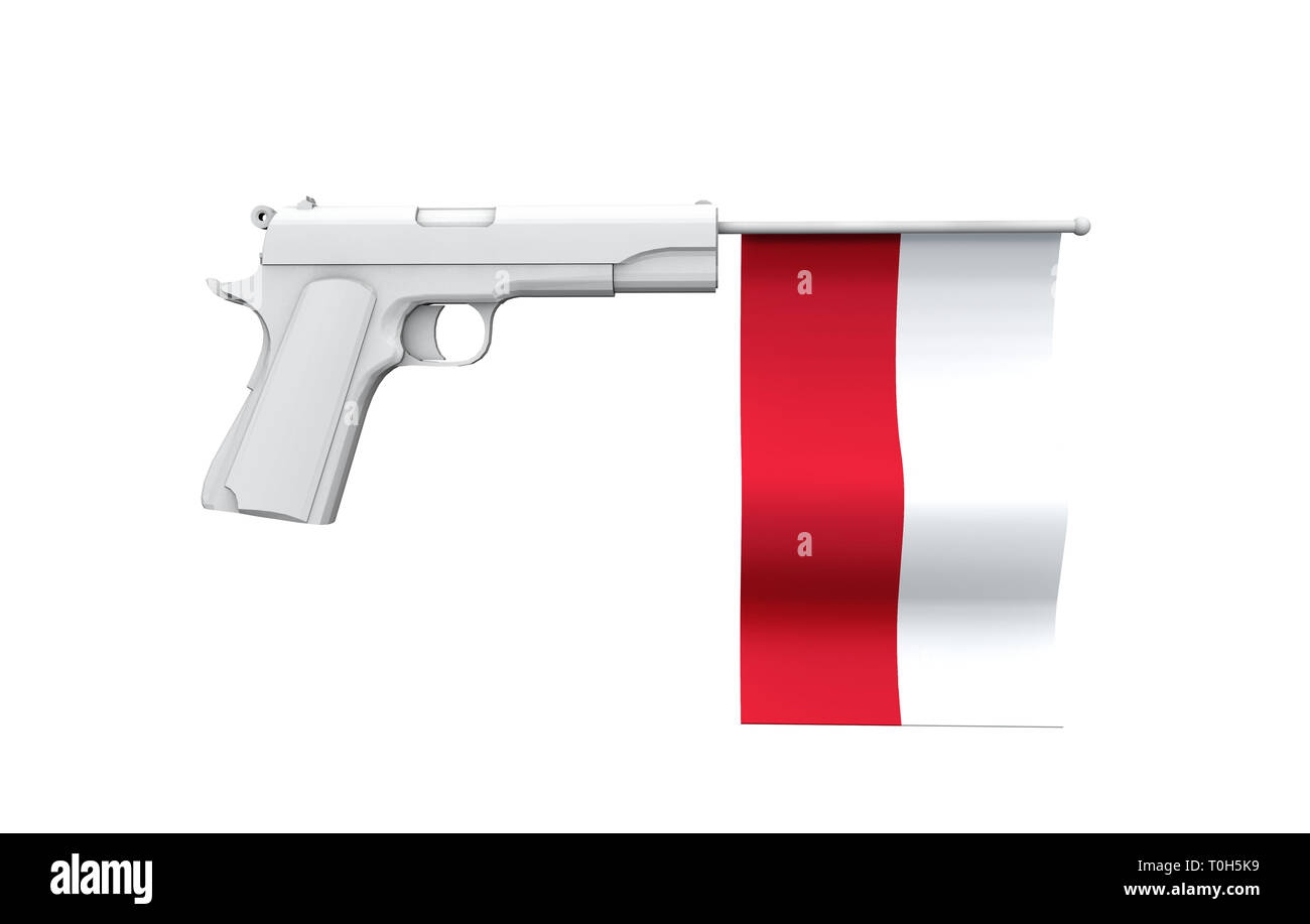 Poland gun control concept. Hand gun with national flag Stock Photo - Alamy