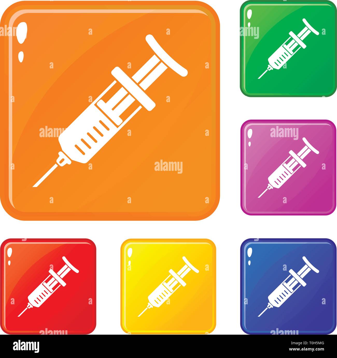Immunization syringe icons set vector color Stock Vector Image & Art ...