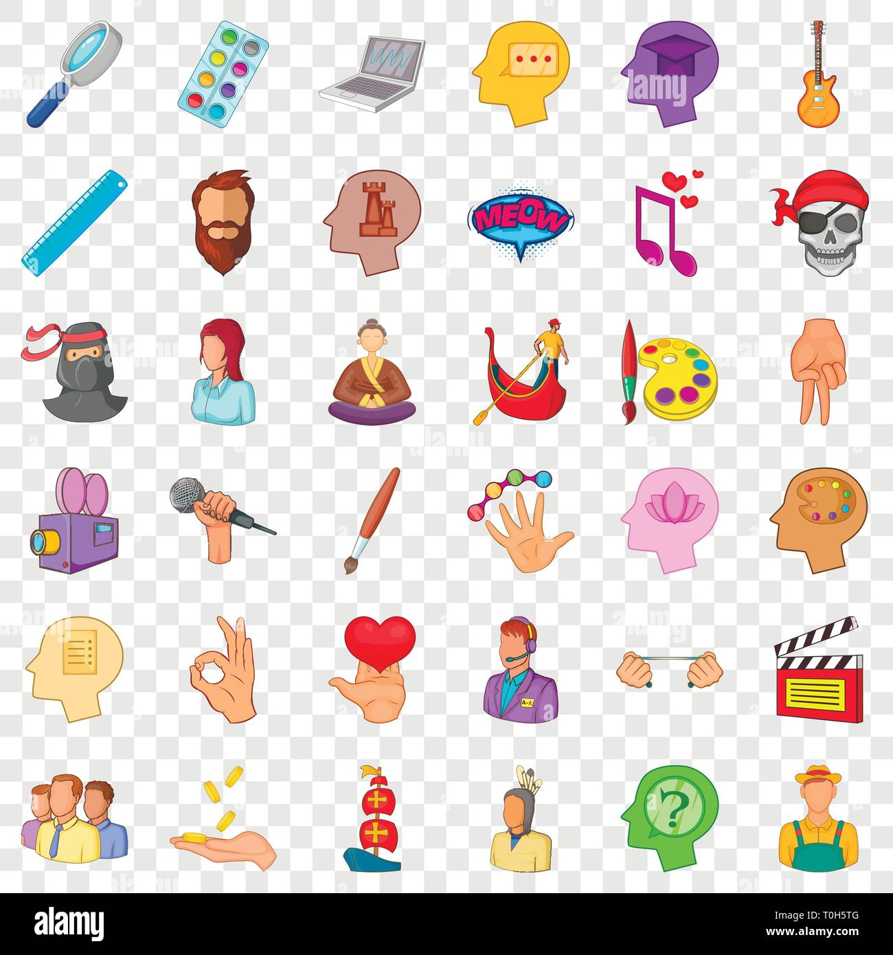 Creative people icons set, cartoon style Stock Vector Image & Art - Alamy