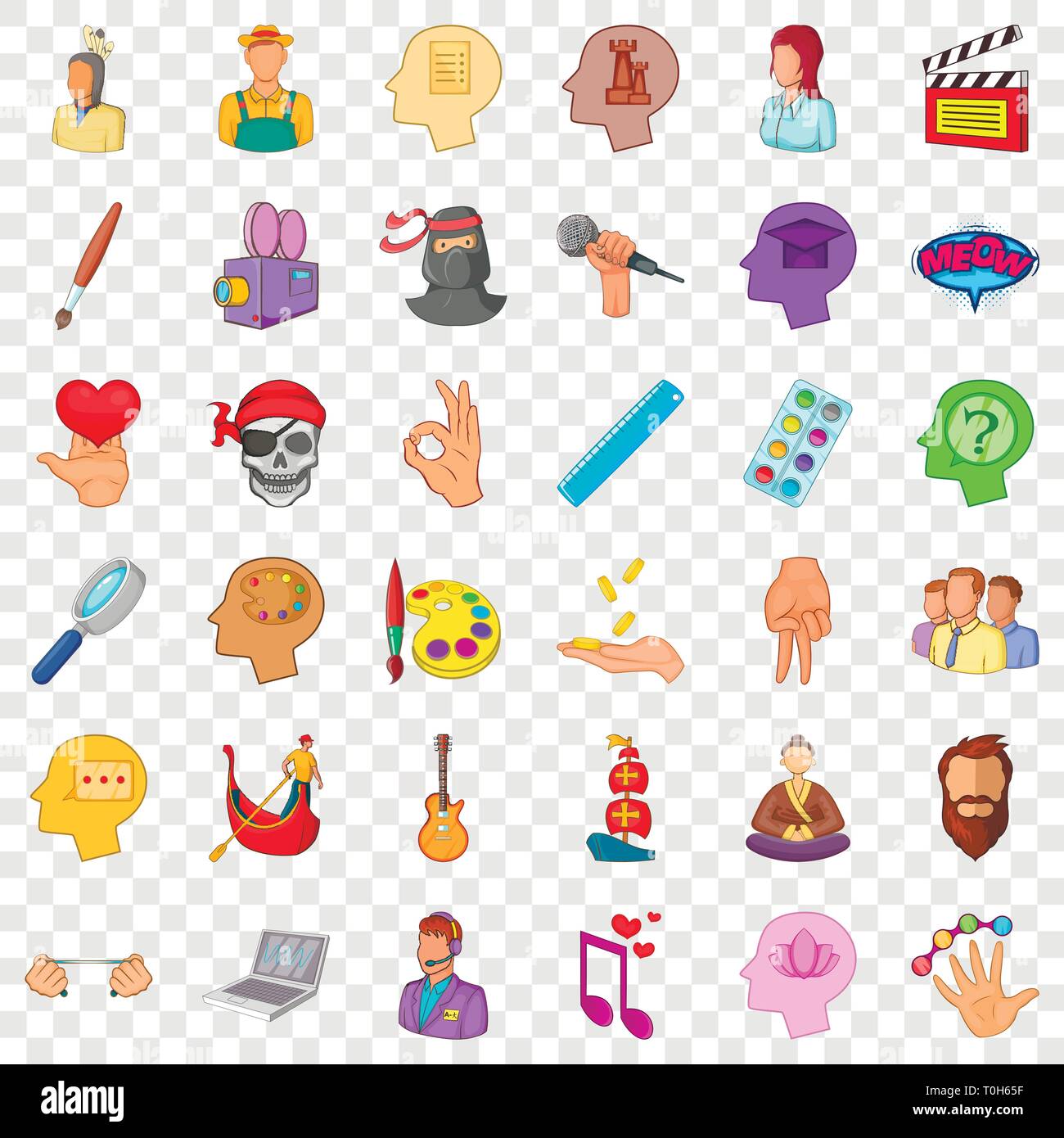Creative music icons set, cartoon style Stock Vector Image & Art - Alamy
