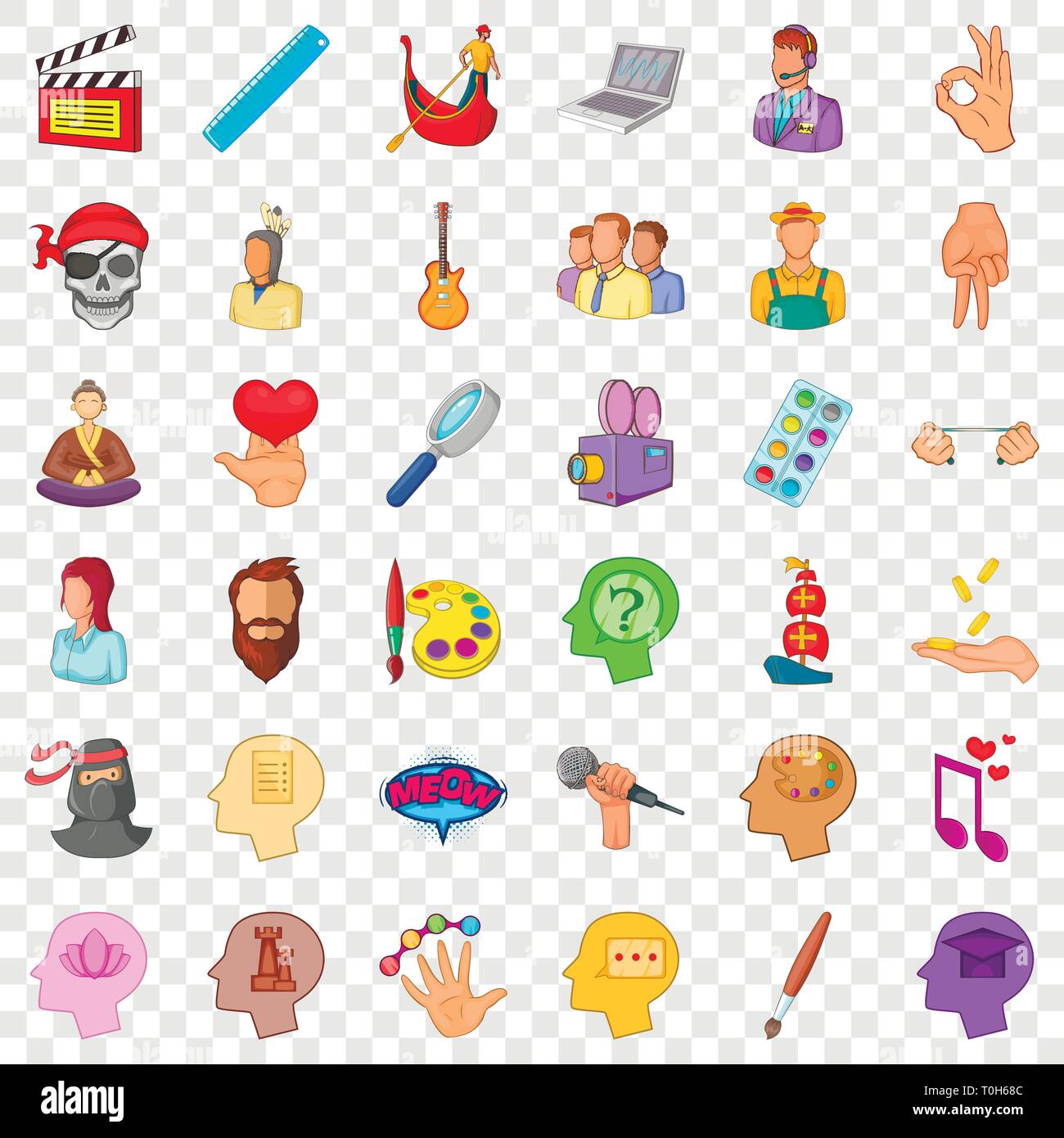 Creative occupancy icons set, cartoon style Stock Vector Image & Art ...