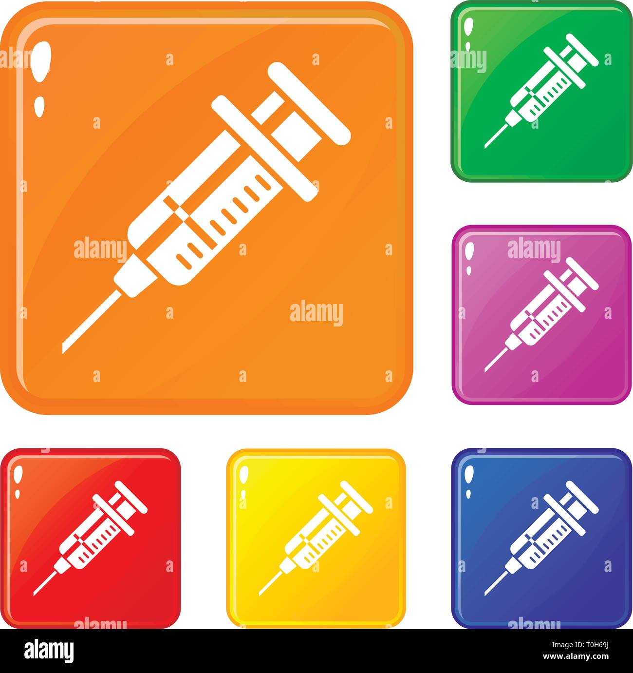 Vet syringe icons set vector color Stock Vector Image & Art - Alamy