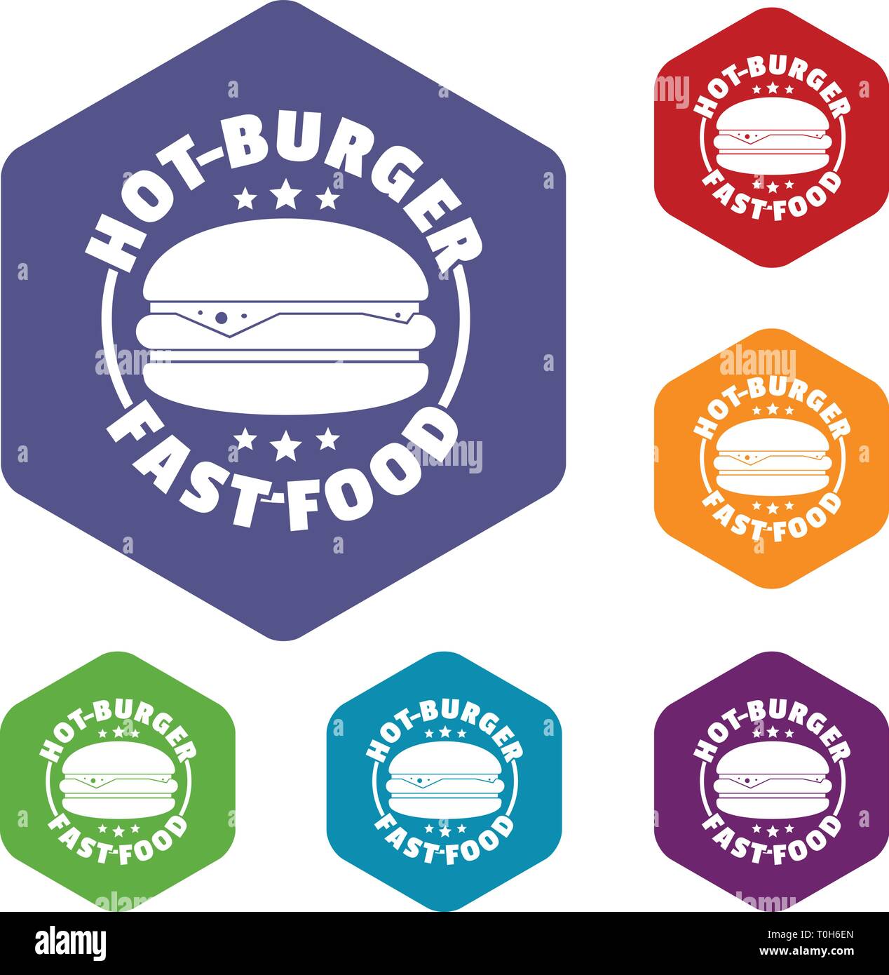 Meat burger icons vector hexahedron Stock Vector Image & Art - Alamy