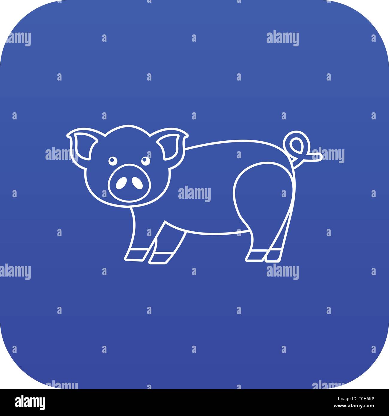 Cute pig icon blue vector Stock Vector Image & Art - Alamy