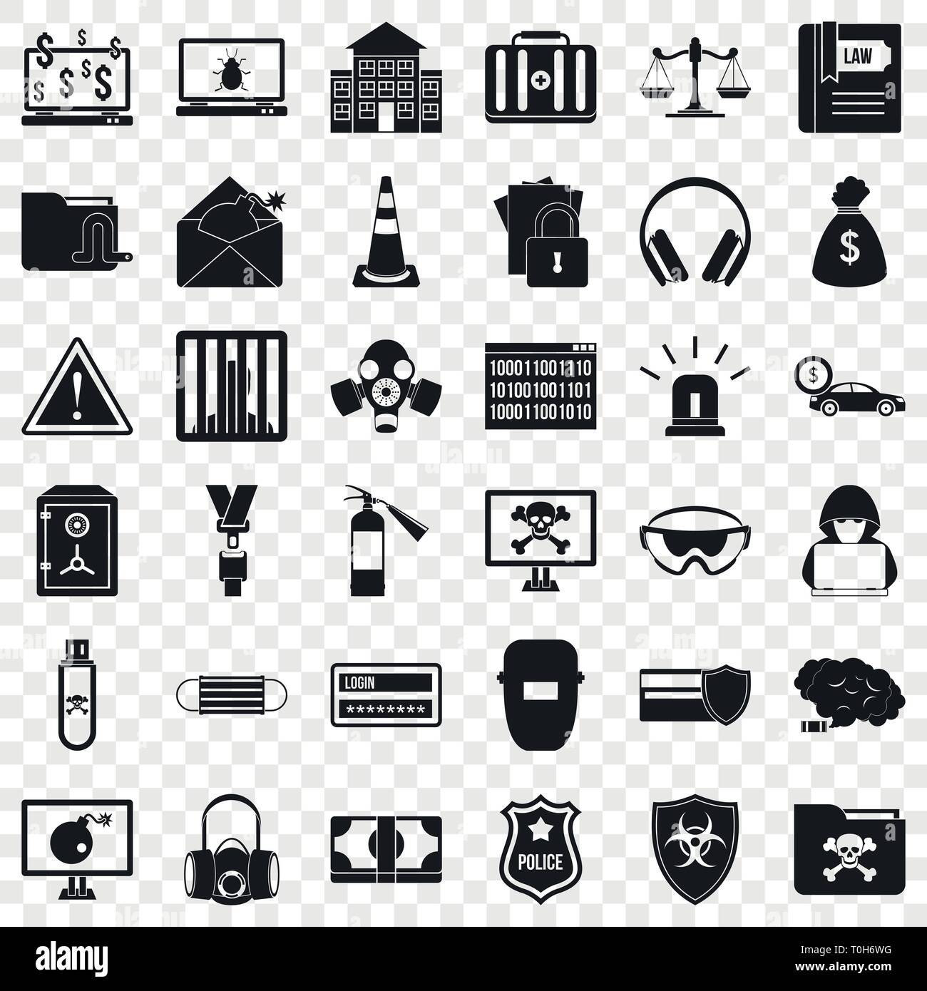 Internet crime icons set, simple style Stock Vector Image & Art - Alamy