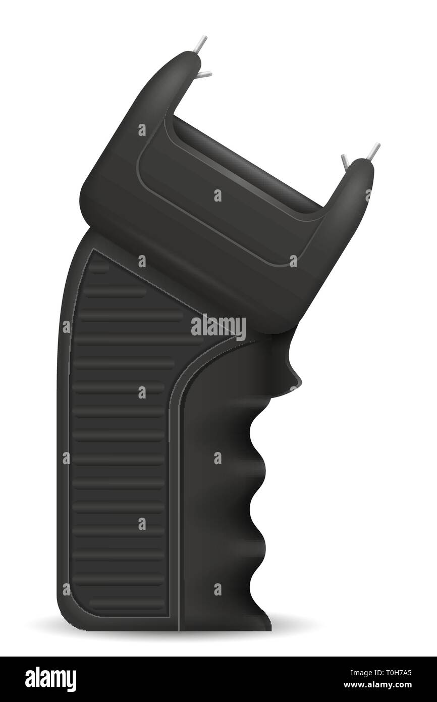 stun gun weapon self defense vector illustration isolated on white ...