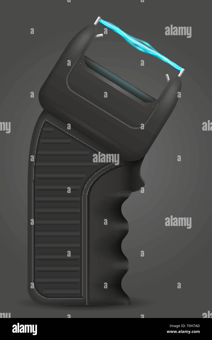stun gun weapon self defense vector illustration isolated on white ...