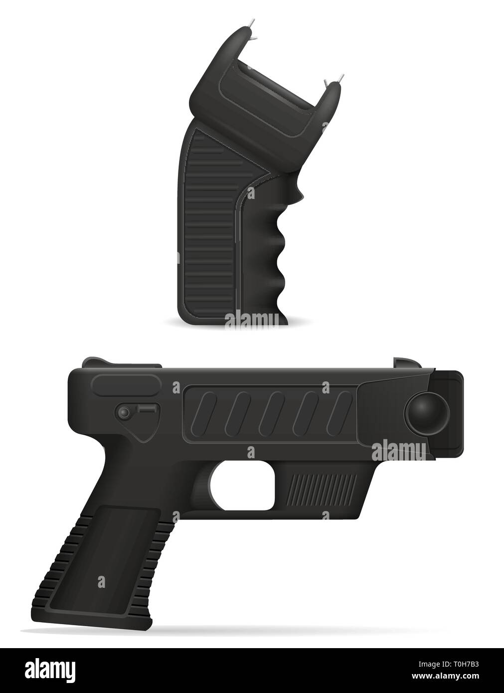 stun gun weapon self defense vector illustration isolated on white ...