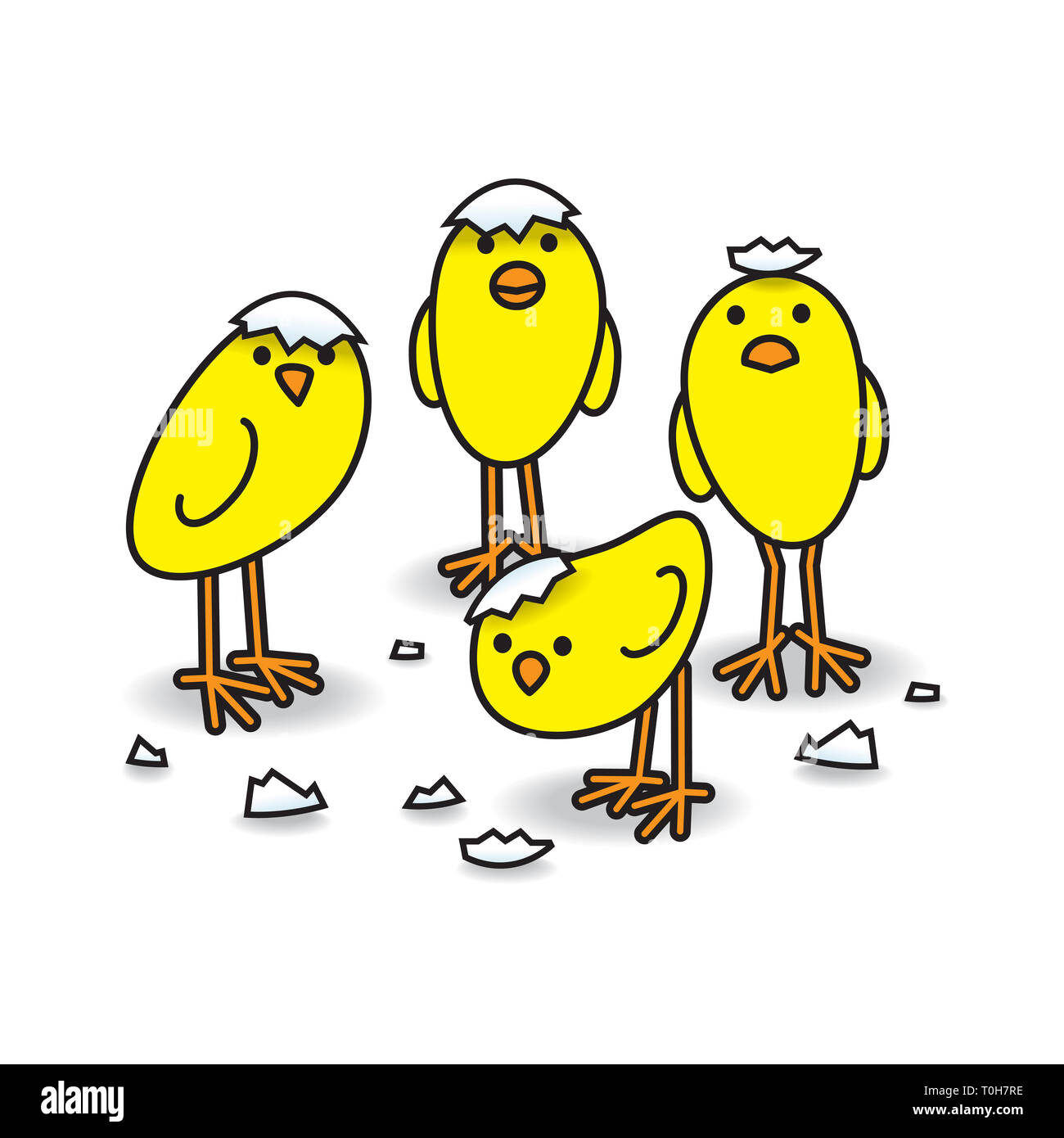 Vector cartoon chicks hi-res stock photography and images - Alamy