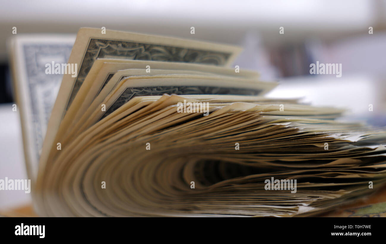 stack of one-dollar bills close up, have fun Stock Photo - Alamy
