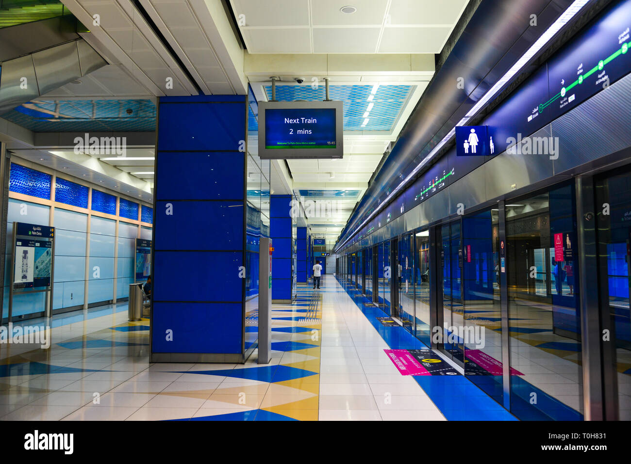 Dubai, UAE - Dec 5, 2018. Interior of metro station in Dubai. Until ...