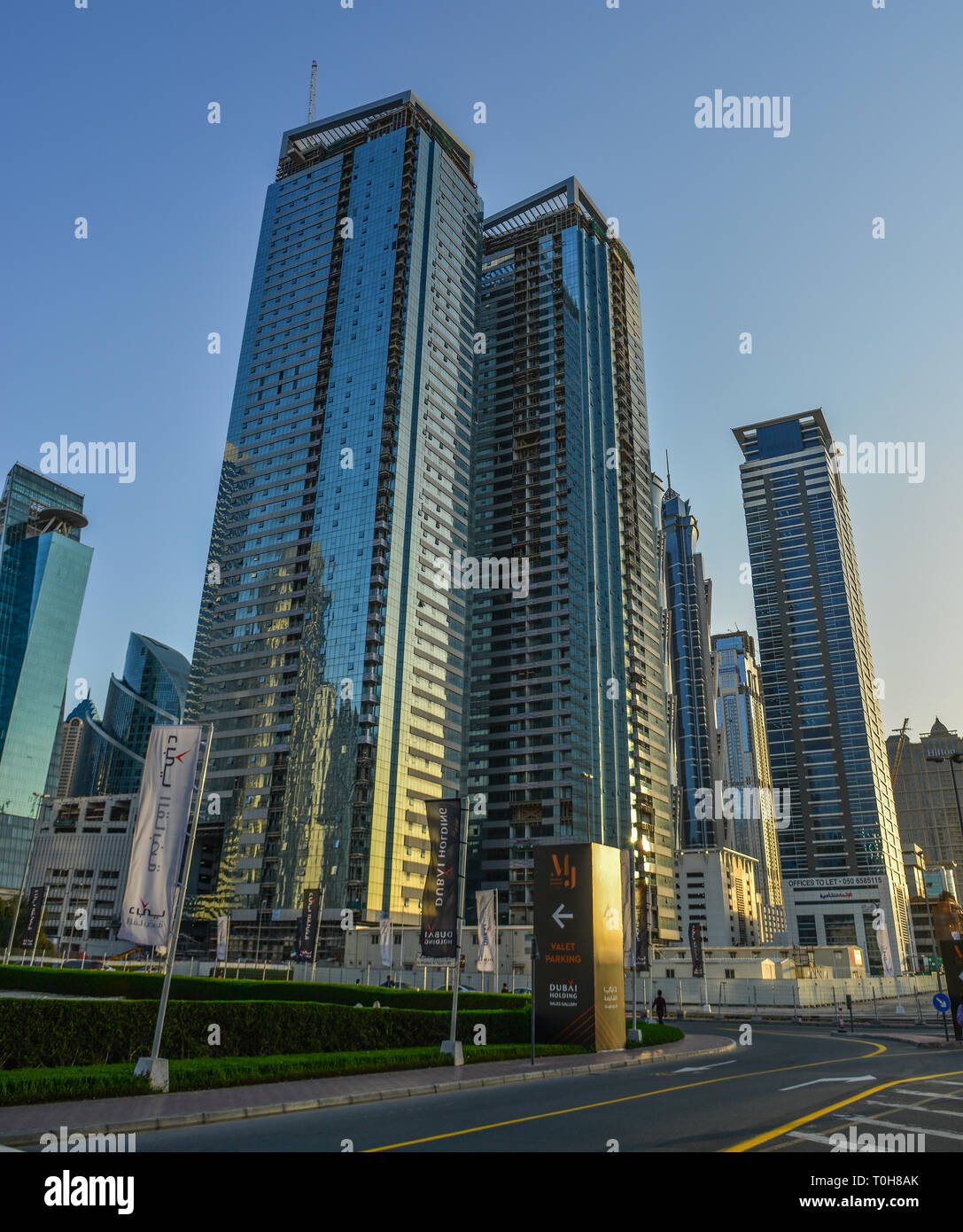 Dubai, UAE - Dec 9, 2018. Modern buildings at downtown in Dubai, UAE ...