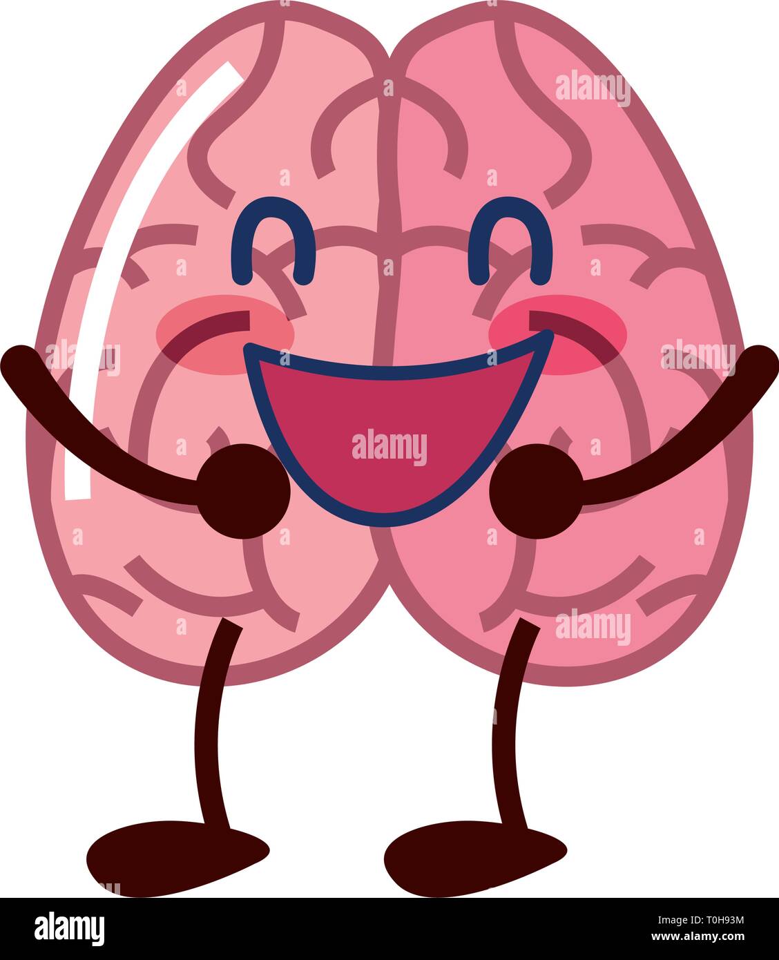 brain cartoon creativity on white background vector illustration Stock ...
