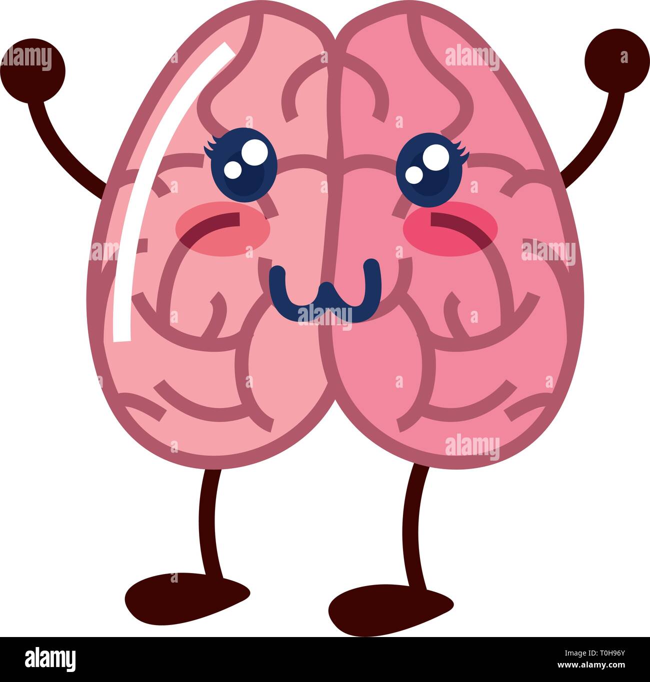 brain cartoon creativity on white background vector illustration Stock ...