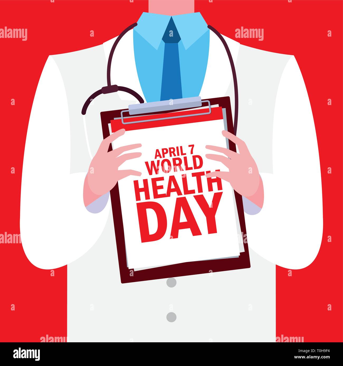 world health day card with doctor vector illustration design Stock ...