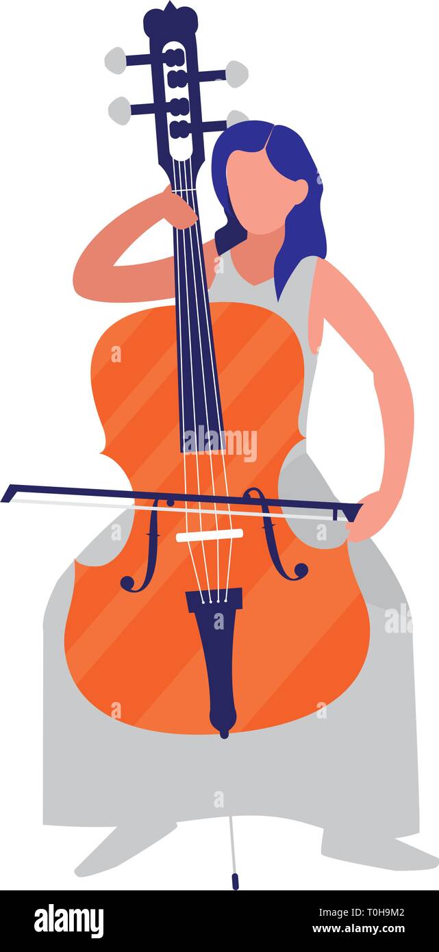 violinist playing violoncello character vector illustration design ...