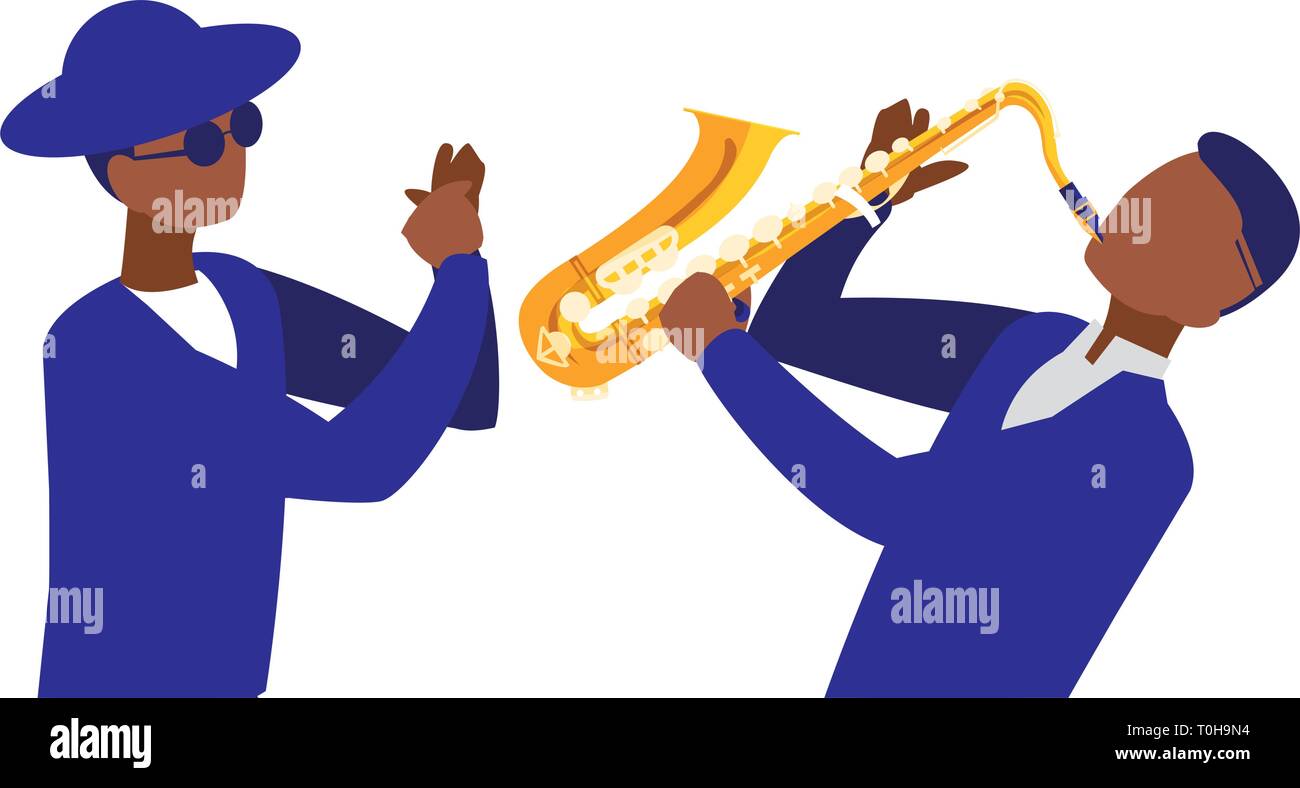 couple of musicians characters vector illustration design Stock Vector ...