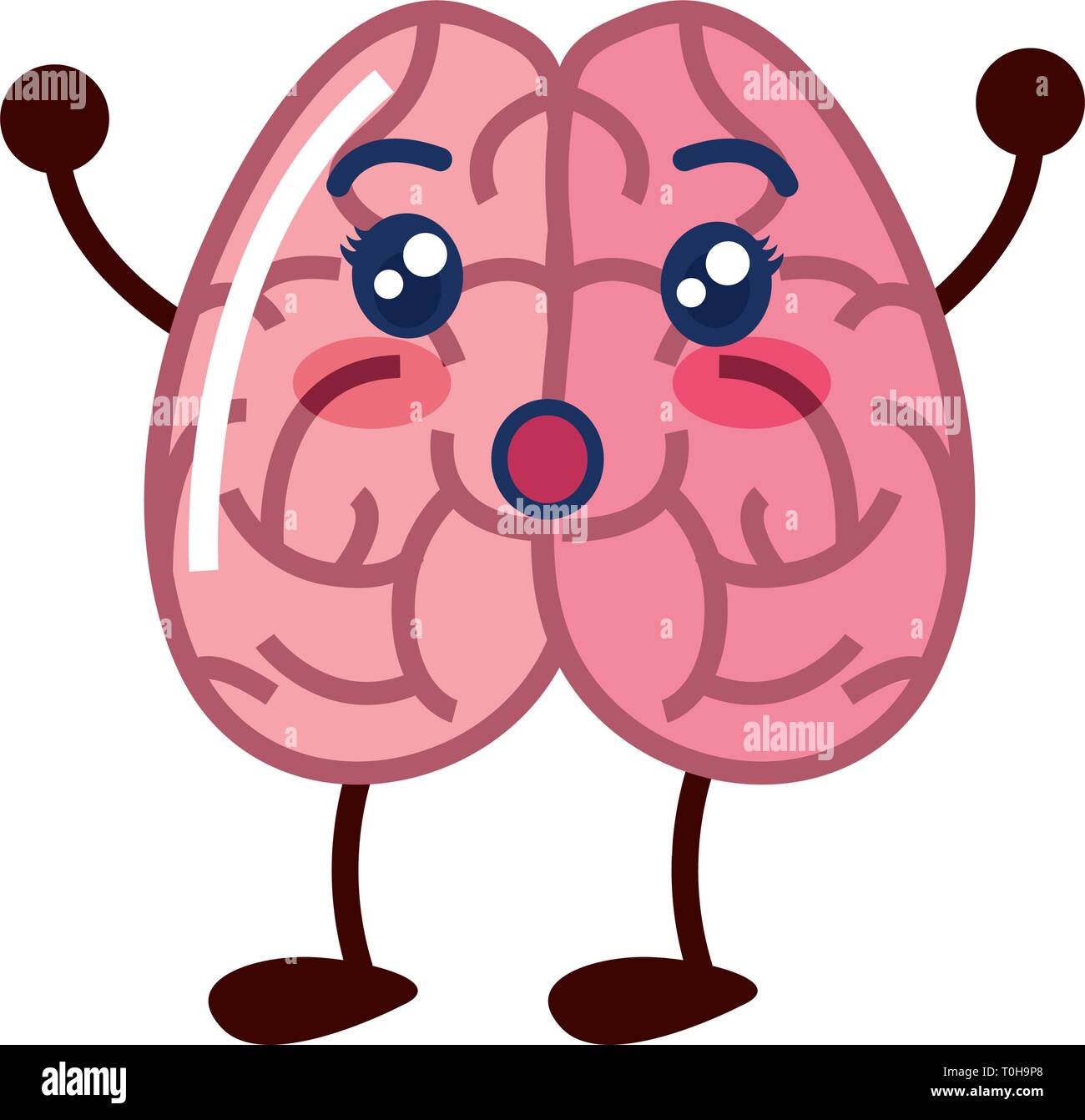 brain cartoon creativity on white background vector illustration Stock ...