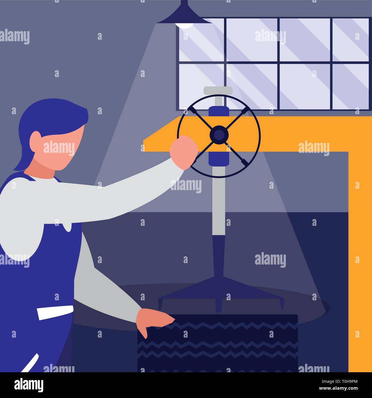 Cartoon illustration man workman pneumatic hi-res stock photography and ...