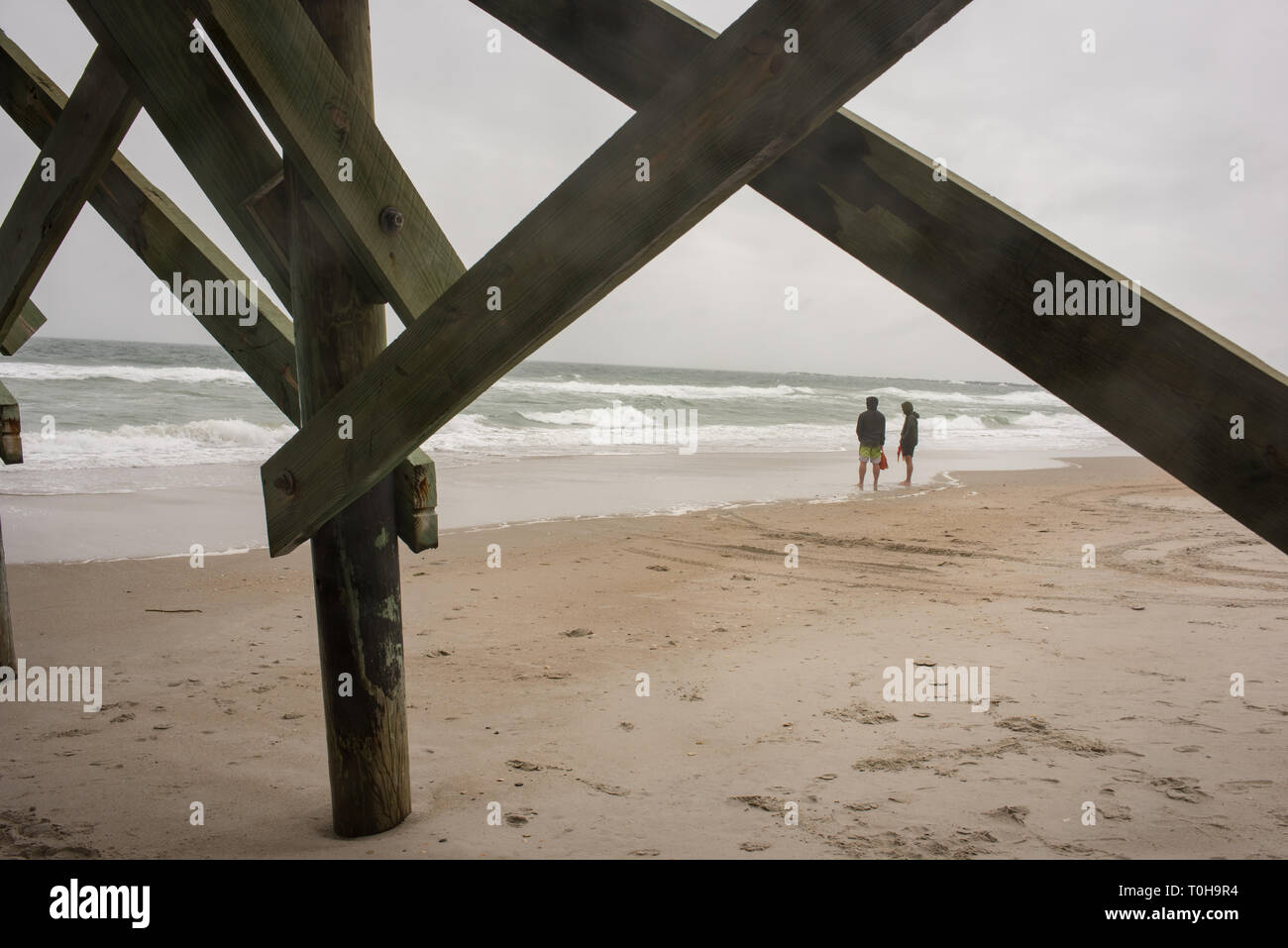 A rescue squad takes advantage of a stormy day to work on lifeguard ...