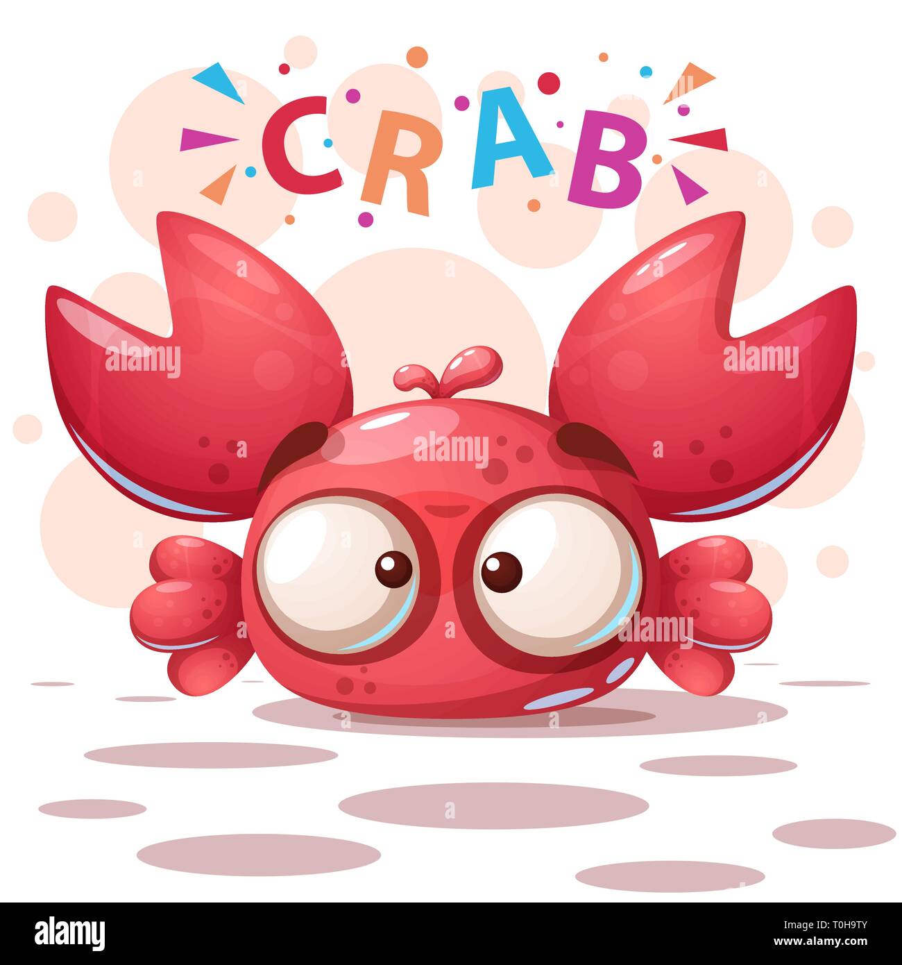 Crazy crab - cute cartoon illustration Stock Vector Image & Art - Alamy