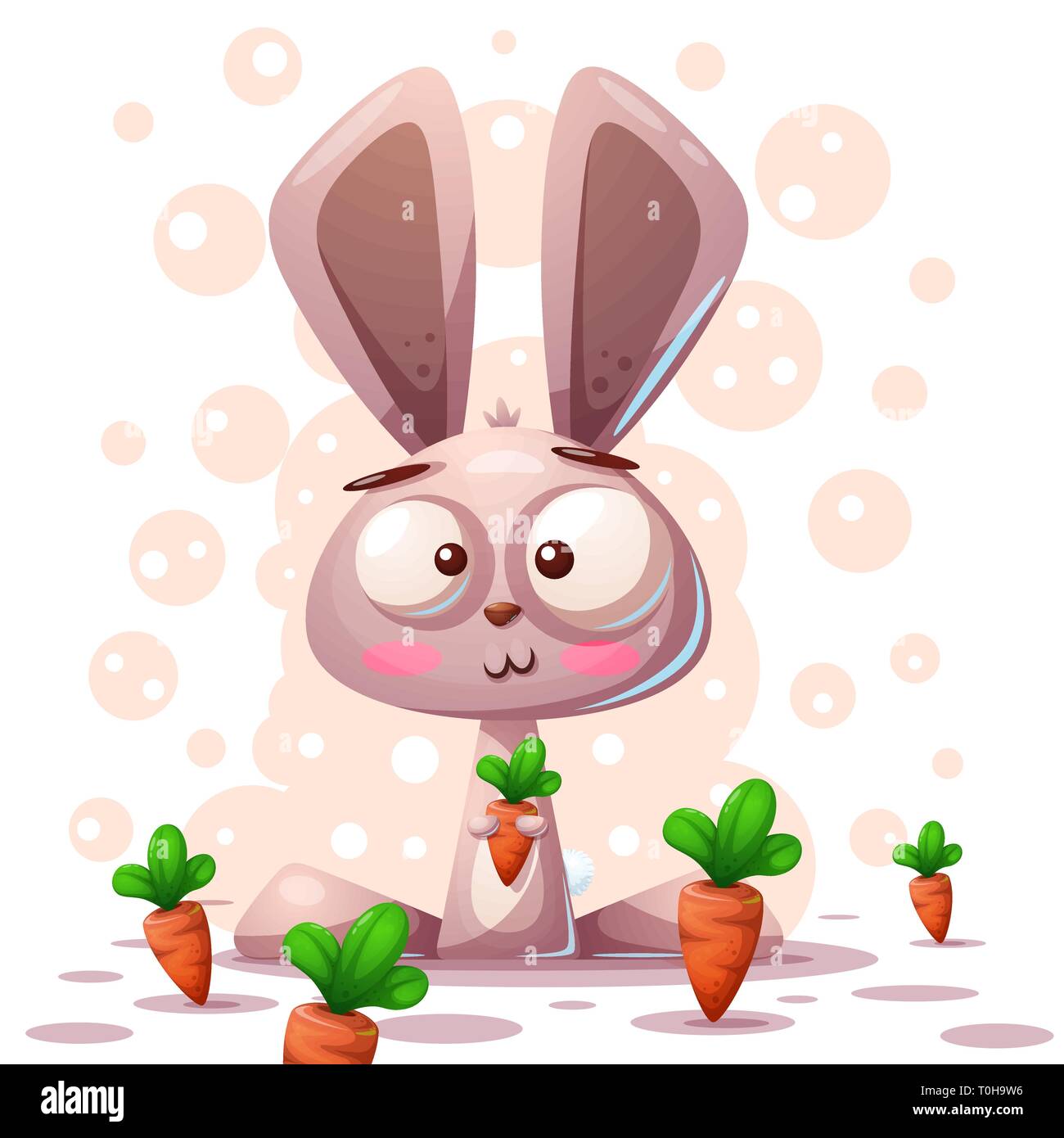 Cute rabbit character - cartoon illustration Stock Vector Image & Art ...