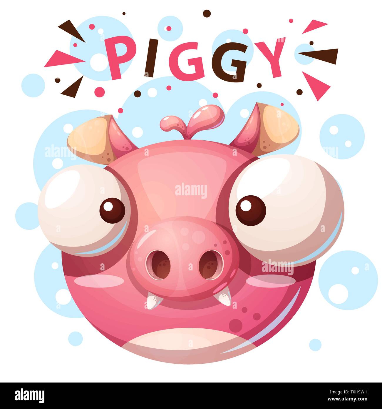 Cute pig character - cartoon illustration Stock Vector Image & Art - Alamy