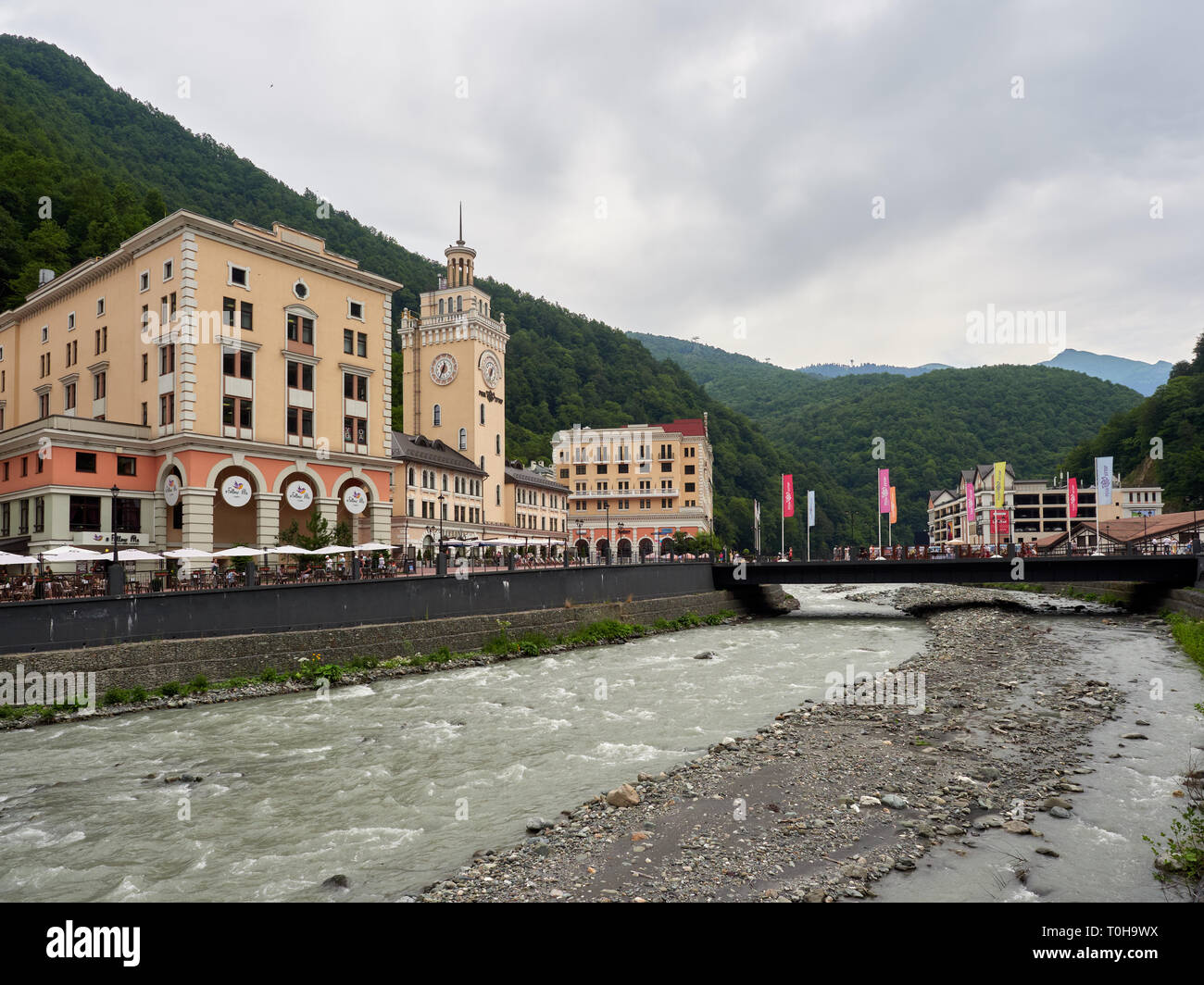 Sochi - Russian Feseration - July 17, 2017 - Town Hall building with a ...
