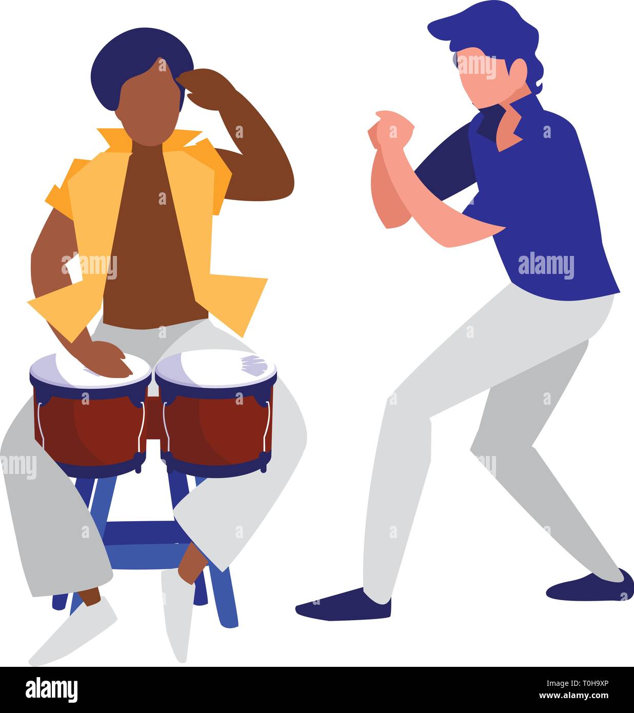 couple of musicians characters vector illustration design Stock Vector ...