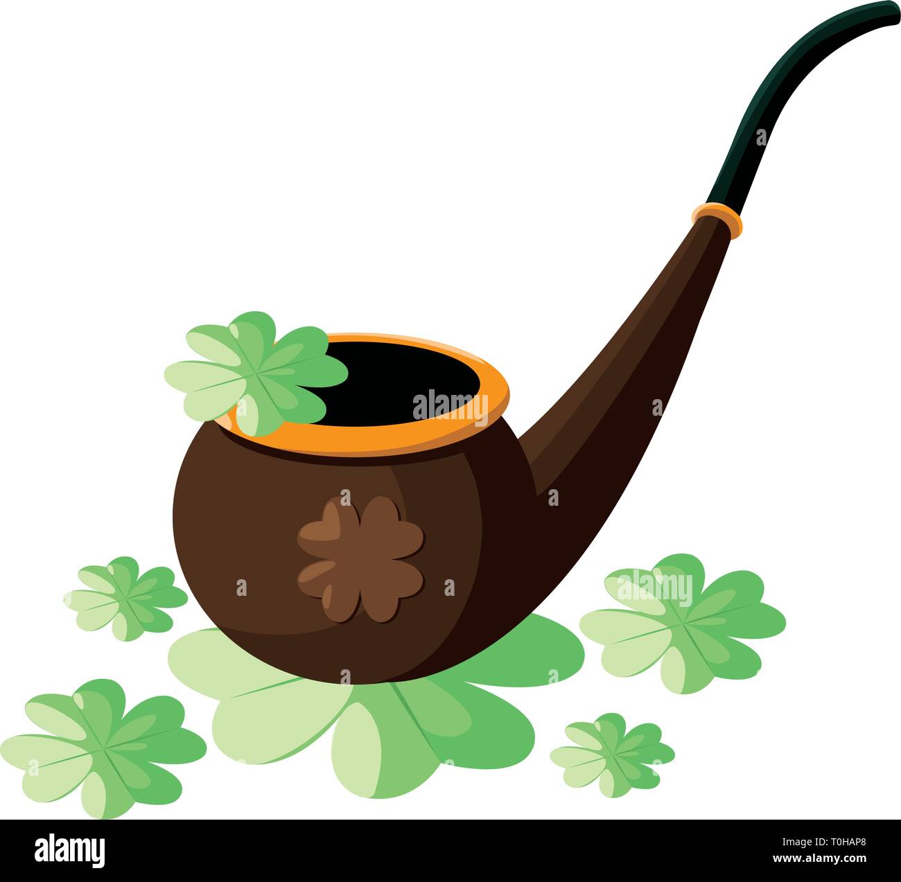 saint patrick pipe wooden vector illustration design Stock Vector Image ...