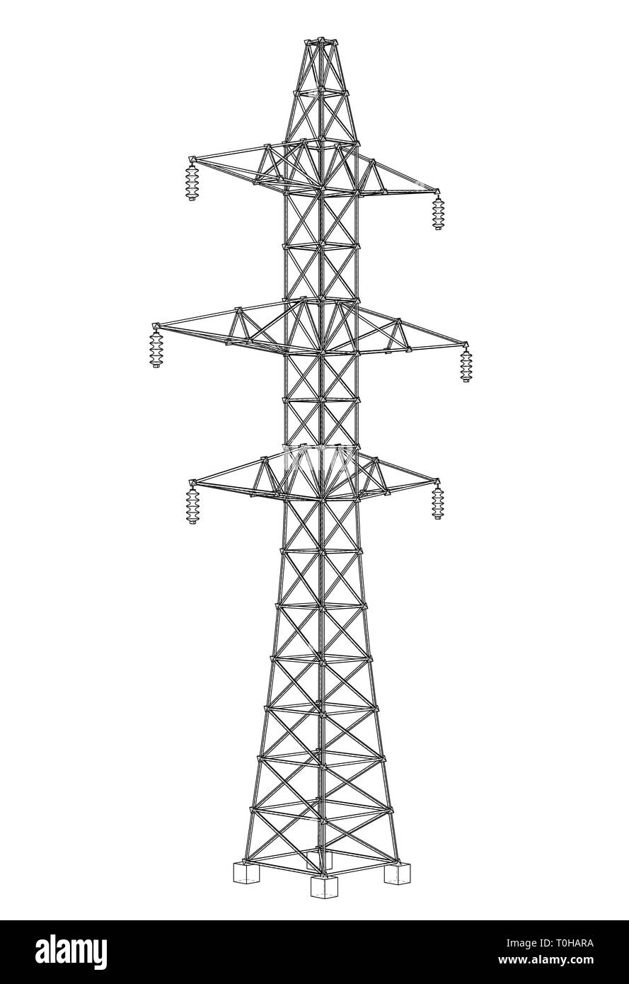 Electric pylon or electric tower concept. Vector Stock Vector Image ...