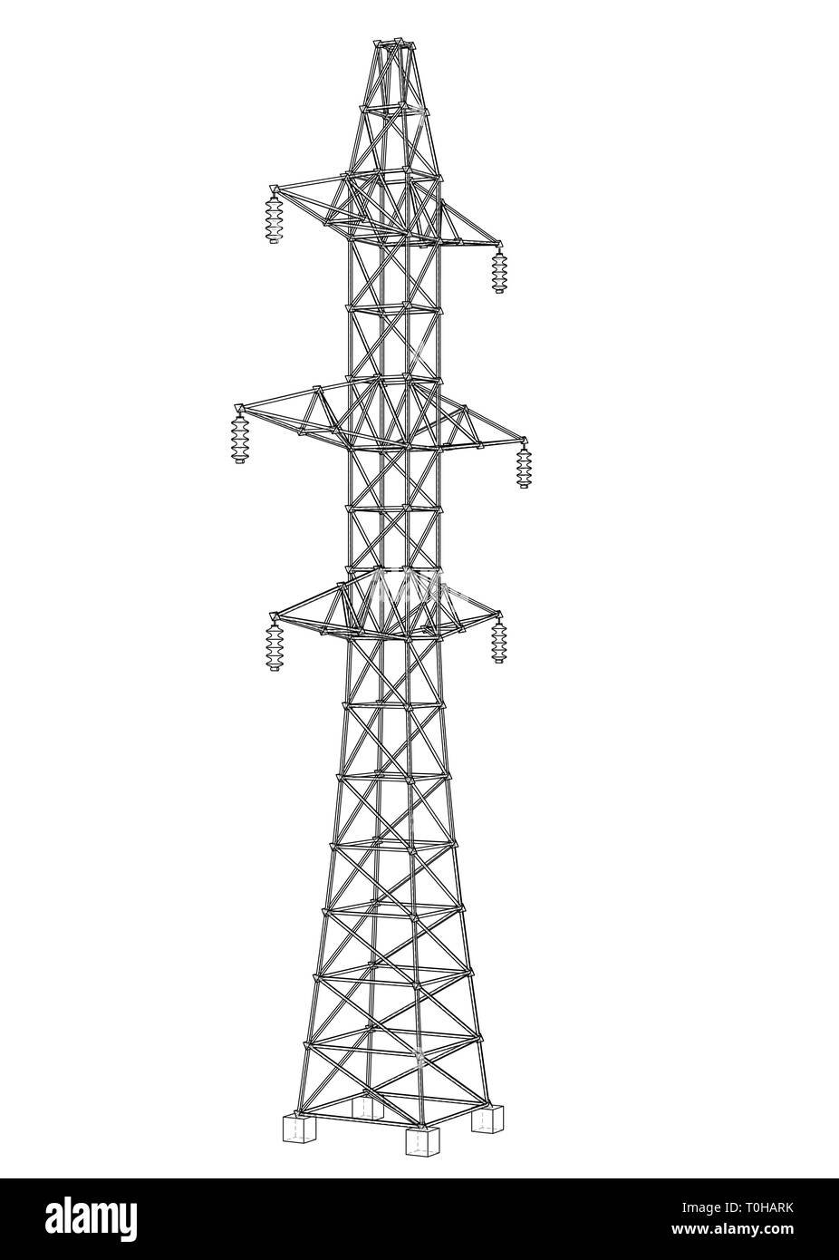 Electric pylon or electric tower concept. Vector Stock Vector Image ...