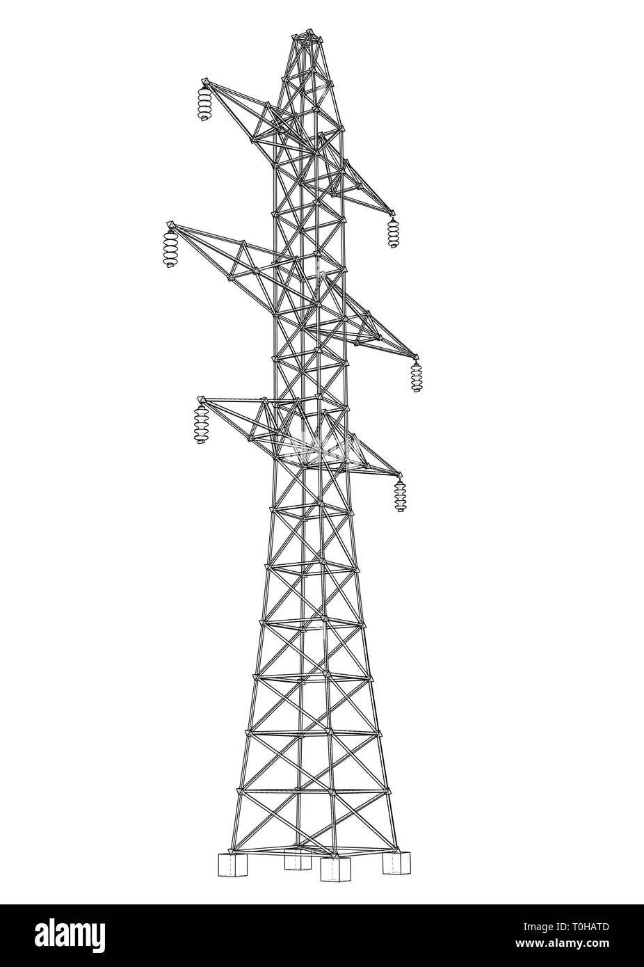 Electric pylon or electric tower concept. Vector Stock Vector Image ...