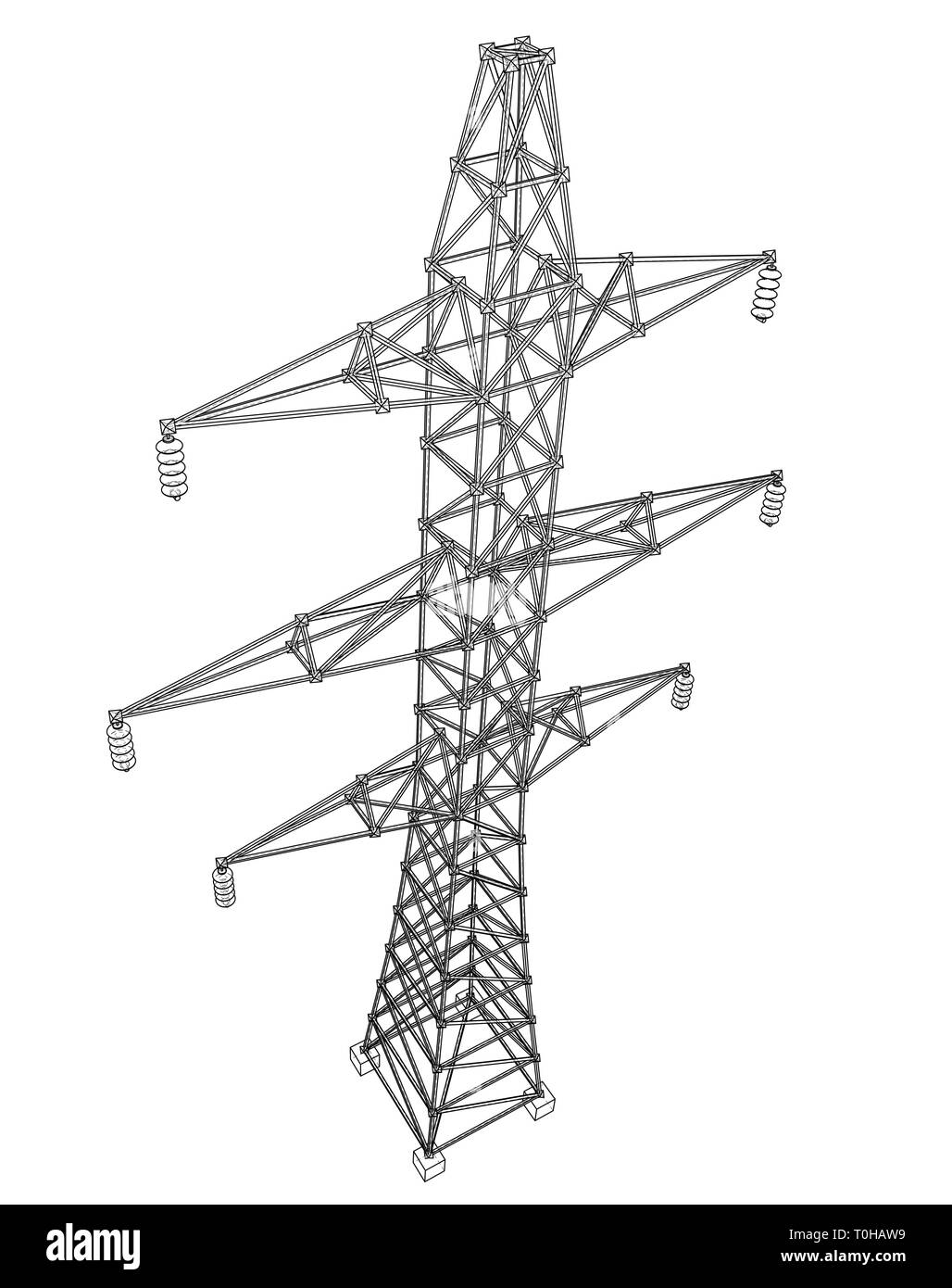 Electric pylon or electric tower concept. Vector Stock Vector Image ...