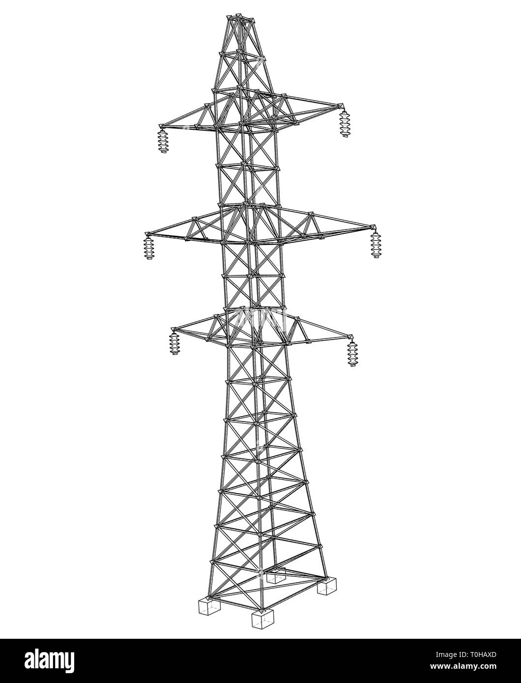 Electric pylon or electric tower concept. Vector Stock Vector Image ...