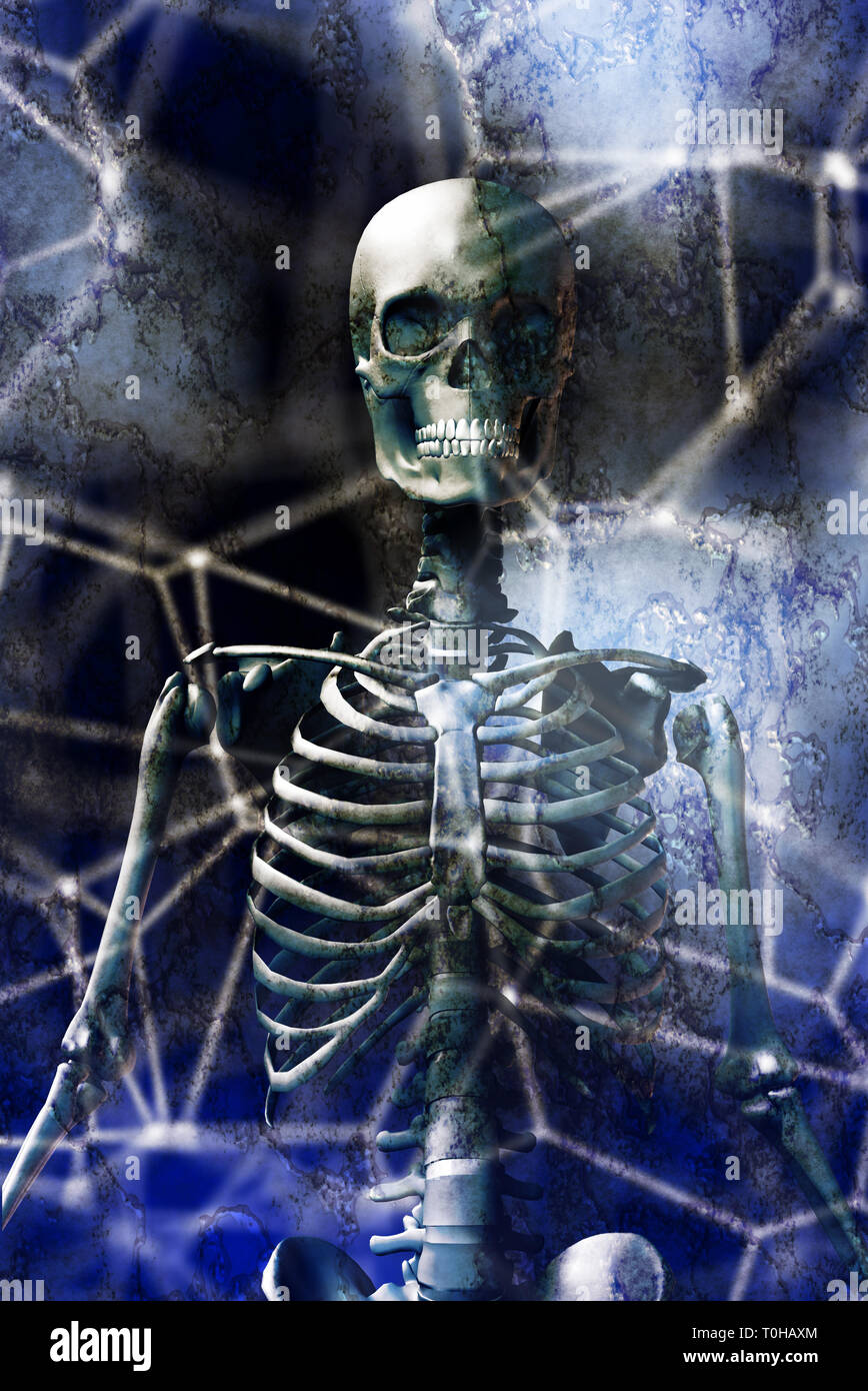 human skeleton and abstract background Stock Photo - Alamy