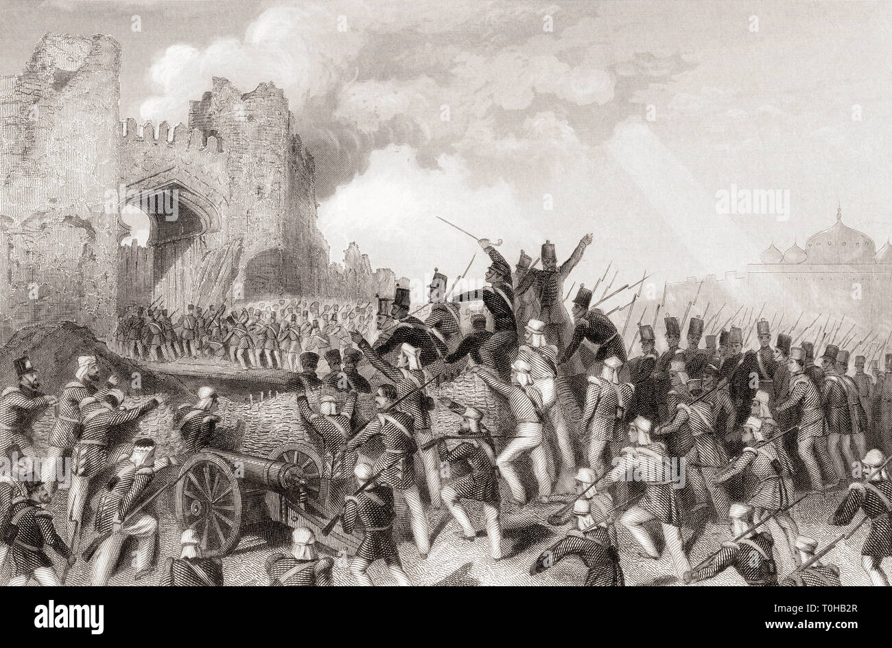 Assault of Delhi, Capture of the Cashmere Gate, India, Asia, 1857 Stock ...