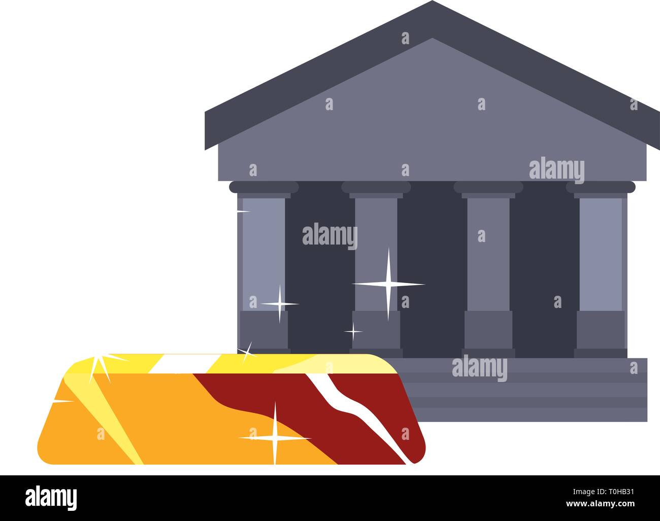 business bank gold bar on white background vector illustration Stock ...