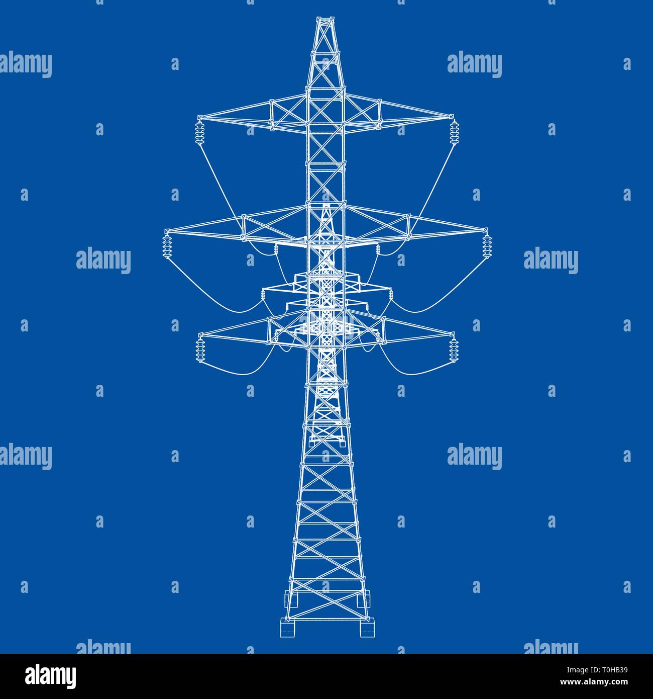 Electric power towers Stock Vector Images - Alamy