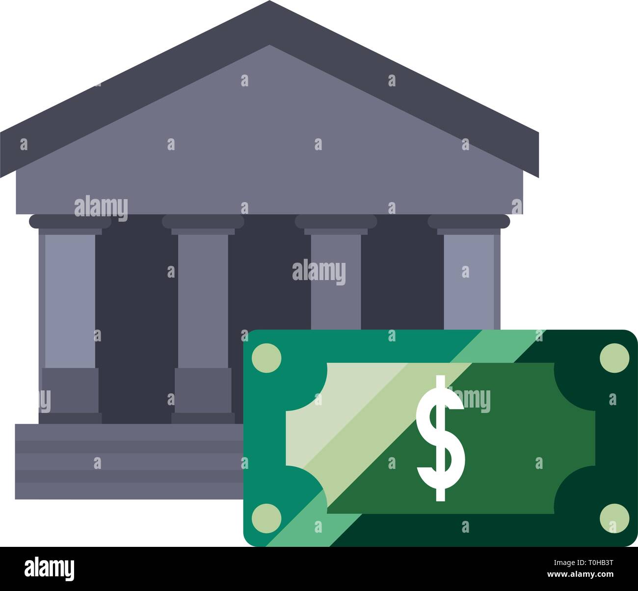 bank money banknote currency on white background vector illustration ...