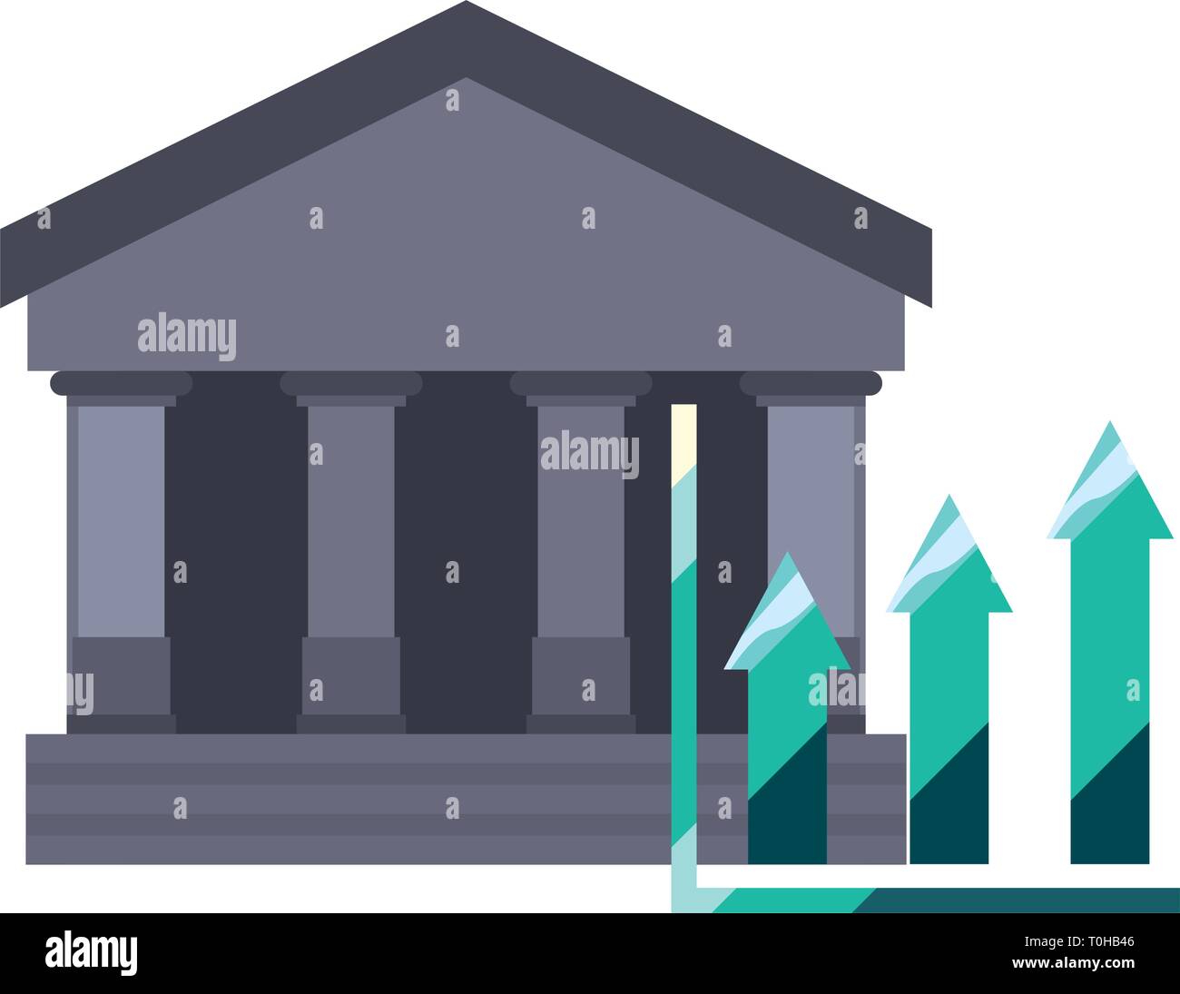 bank growth arrows chart on white background vector illustration Stock ...