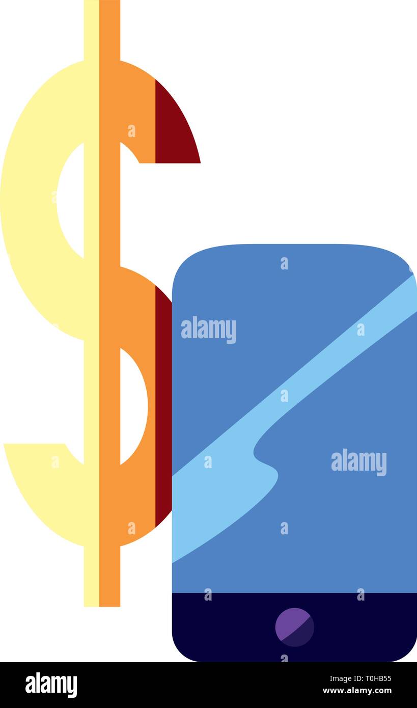 smartphone money dollar symbol on white background vector illustration ...