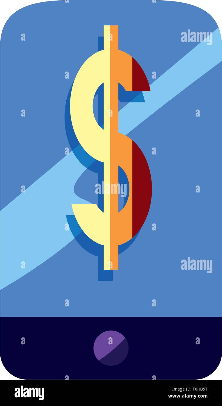 smartphone money app dollar symbol vector illustration Stock Vector ...