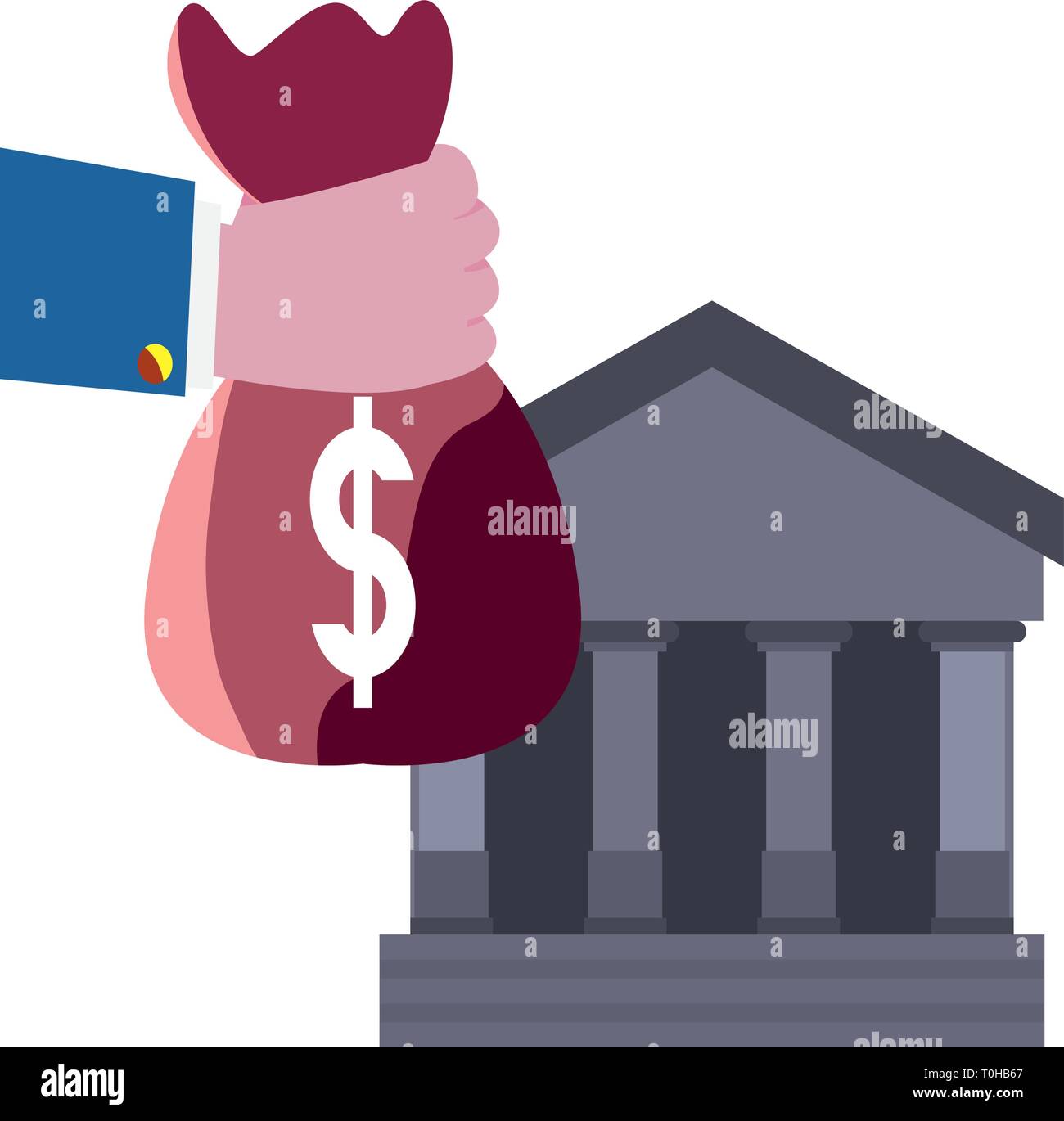 hand with money bag bank vector illustration Stock Vector Image & Art ...